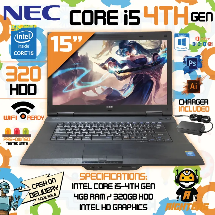 LAPTOP -- NEC -- INTEL CORE i5-4TH GEN -- 4GB or 8GB RAM OPTIONS ...