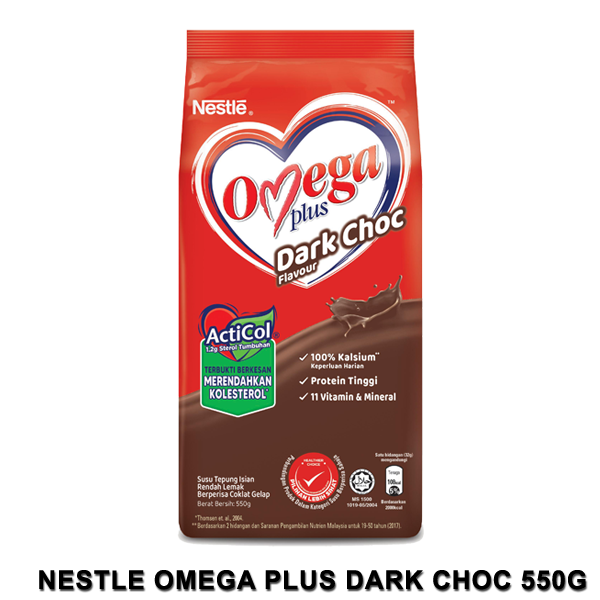 Nestle OMEGA Plus Dark Choc Milk Powder 550g | Lazada