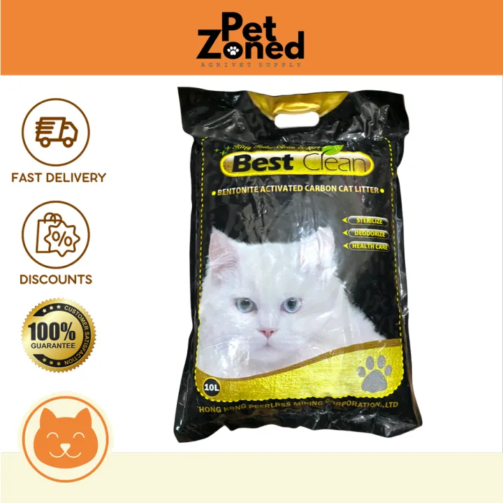 Best Clean Bentonite Cat Litter Sand 10L ACTIVATED CHARCOAL SCENT ...