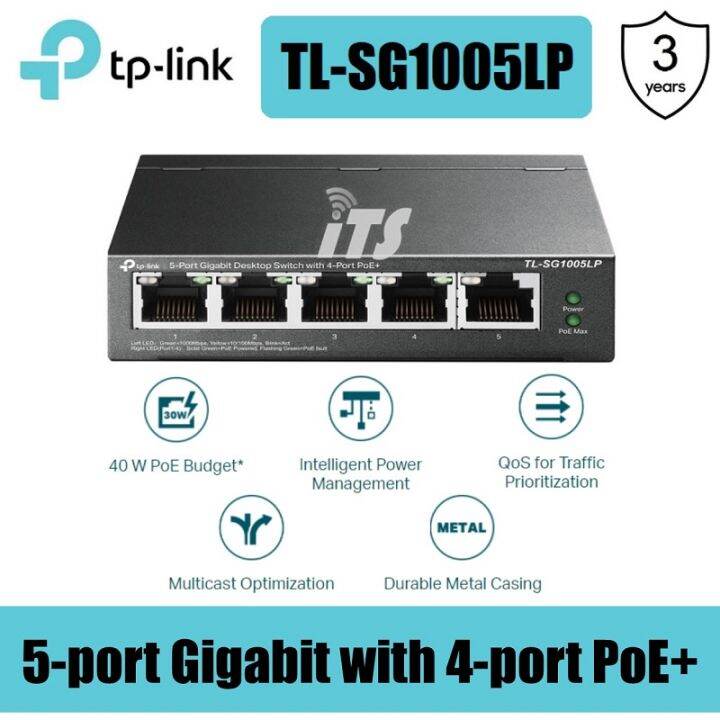 TP-Link 5-Port Gigabit Switch with 4-Port PoE+ (TL-SG1005LP) | Lazada