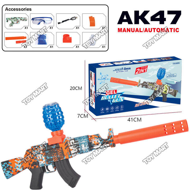 Aqua Assault Elite AK47 Gel Bullet Gun Water-Powered Shooting Blaster ...
