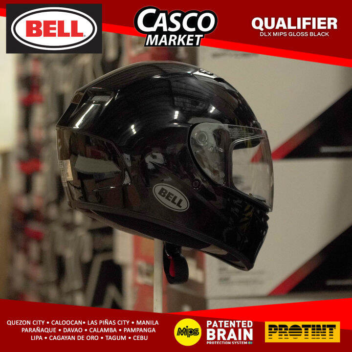 BELL QUALIFIER DLX MIPS SOLID BLACK MATTE GLOSSY SINGLE VISOR FULLFACE ...