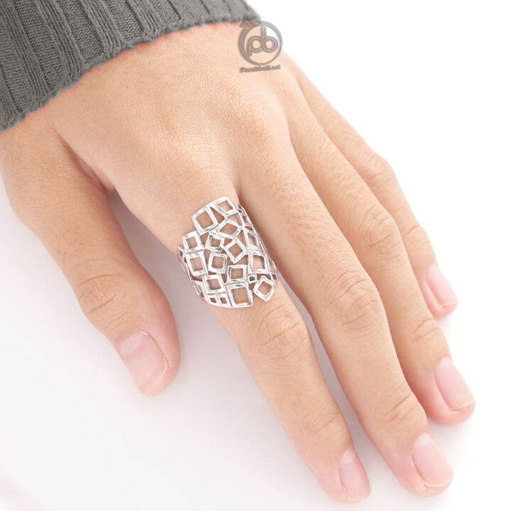 Cincin Perak Bali Silver Ring 925 Lebar Kotak-Kotak | Lazada Indonesia