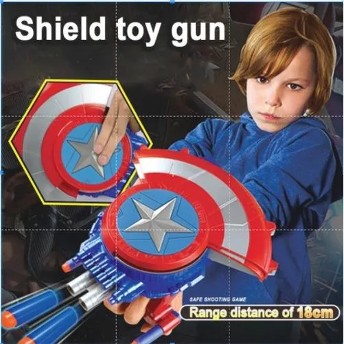 Captain America shield toy gun Launcher Shield lancar Soft Nerf ...