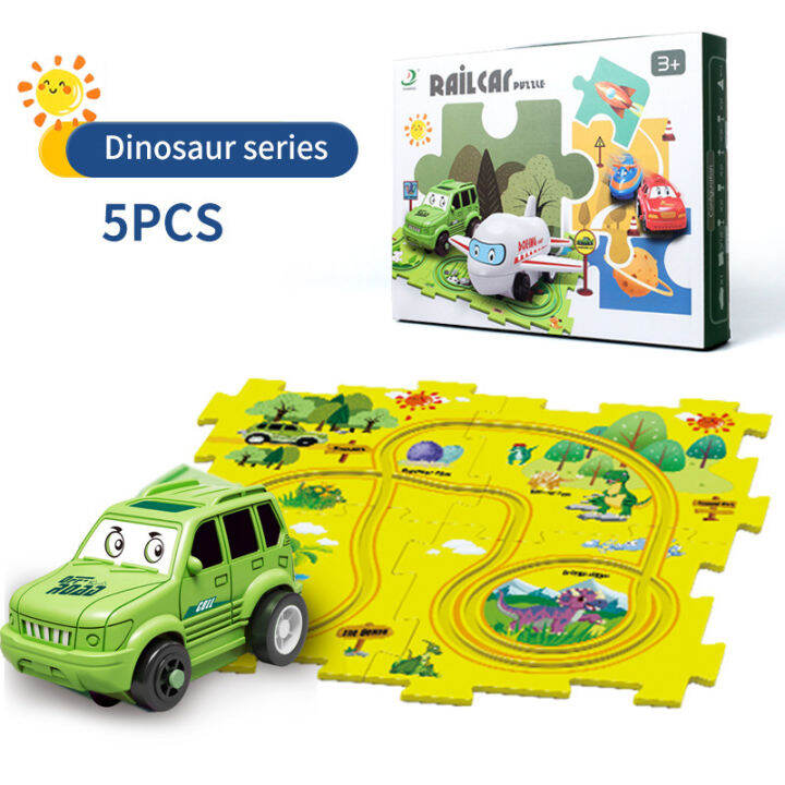 Laca Toy ® Electric Rail Car Toy Multi-function jigsaw Puzzle Scene DIY ...