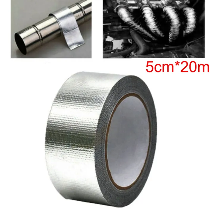 Silver Exhaust Heat Wrap Manifold Downpipe High Temperature Bandage ...