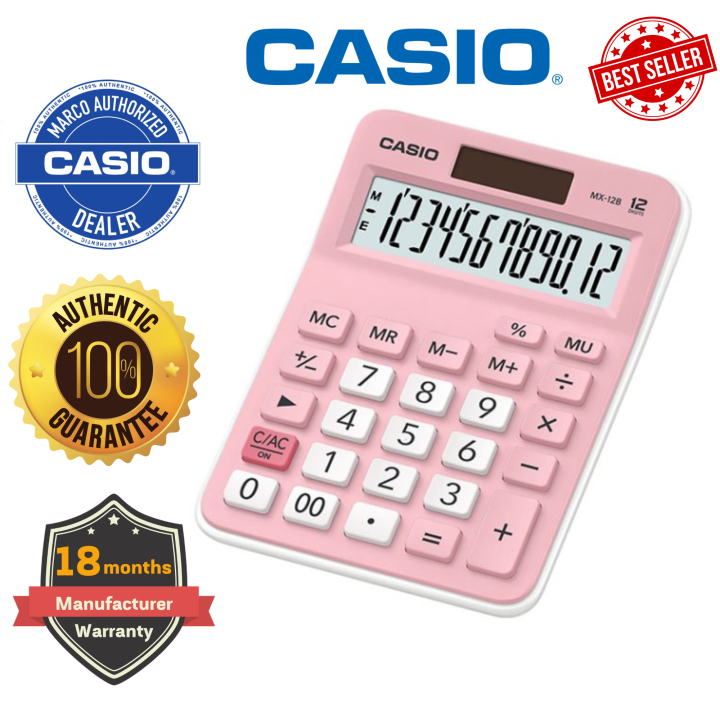 Genuine Casio MX-12B-PK Pink Value Series Mini Desk Type Calculator 12 ... Genuine Casio MX-12B-PK Pink Value Series Mini Desk Type Calculator 12 ...