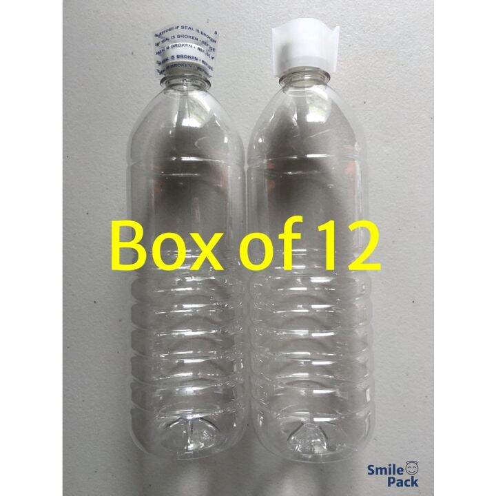 PET Plastic Bottle 1 liter BOX of 12 pcs 1L 1 ml with Caps and Plastic ...