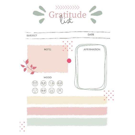 personalized gratitude journal/planner/notepad, 50 sheets, PM your ...