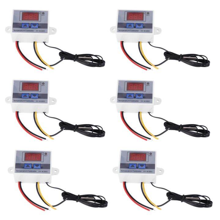6X 220V Digital LED Temperature Controller 10A Thermostat Control ...
