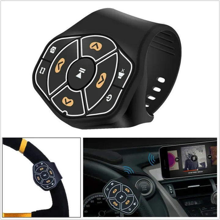 Universal Wireless Bluetooth Car Steering Wheel Button Remote Control ...