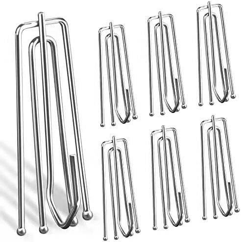 Pinch Pleats 4Prongs 15pcs/Pack Stainless Steel Curtain Hook Pleater ...