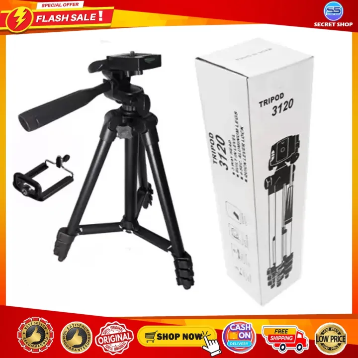 Original 3120 Portable Tripod Foldable Adjustable Height 3-way Head ...