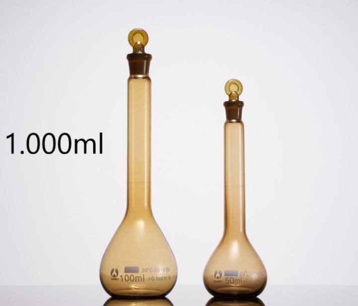 BOMEX Amber Volumetric Flask / Labu Ukur Coklat 1000 ml | Lazada Indonesia