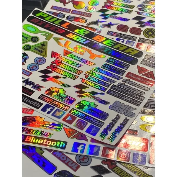 Holographic Helmet Sticker Evo, Ls2, Kyt, Nhk, Lev3, Hjc, Hnj, Spyder ...