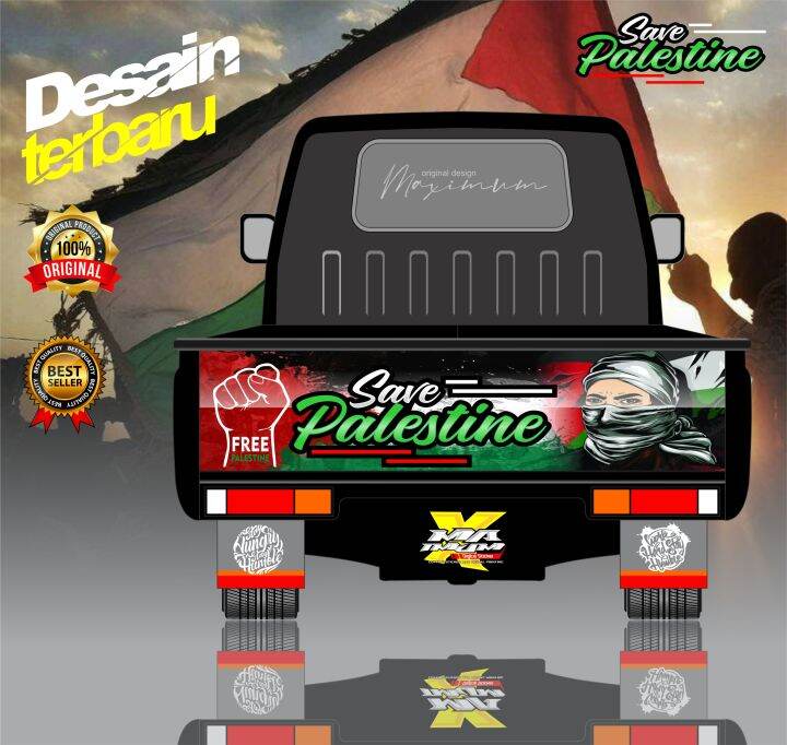 Sticker Pintu Freaa Palestina Sticker Pintu Belakang Mobil Pick Up Panter / Grandmax / L300 ...