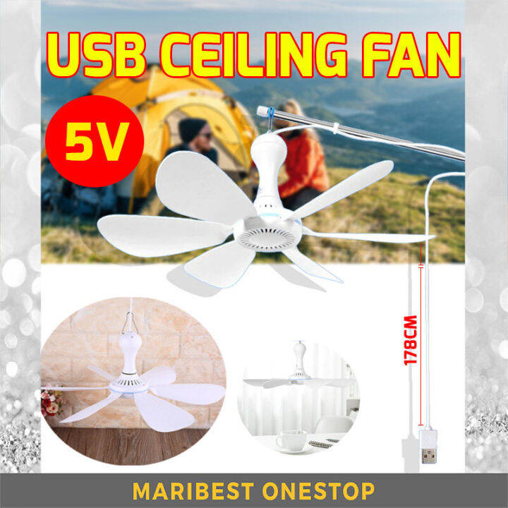6 Blade 5V USB Ceiling Ceiling Fan Mini Fans Air Conditioner Cooler for ...