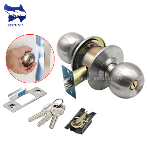 TOMBOL PINTU BULAT - SN / AC DELUXE CYLINDRICAL DOOR LOCK SET 3871SS ...