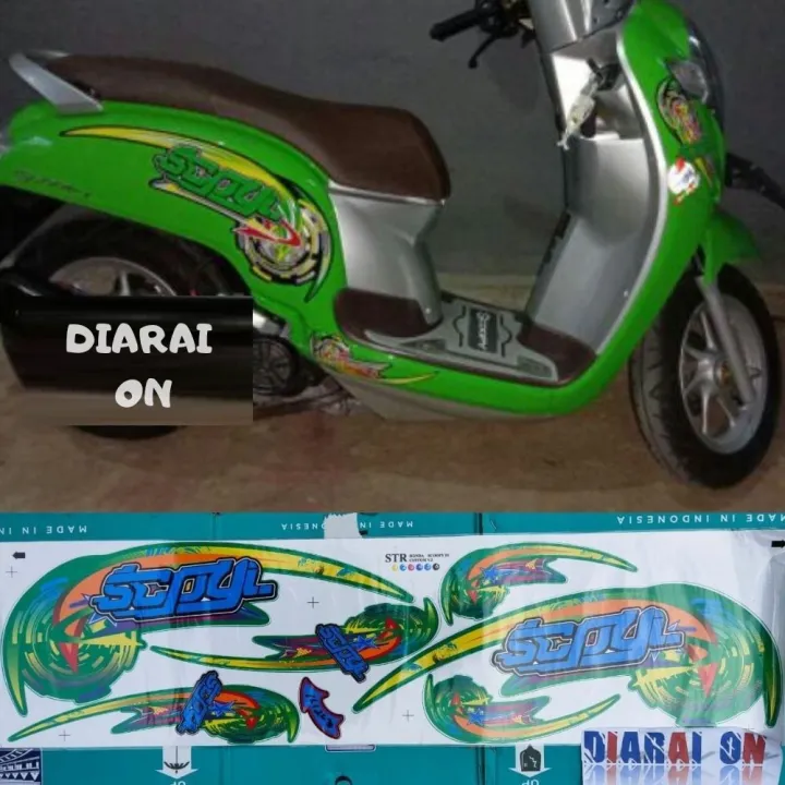 striping Sticker variasi motor Scoopy Grafis stiker motor Scoopy Decal ...