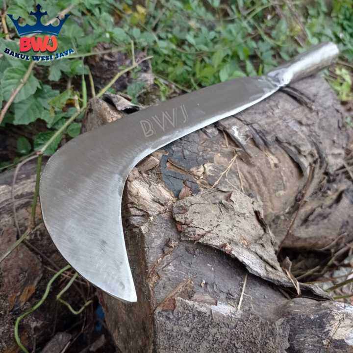 Golok Bendo Baja Putih Anti Karat Super Tajam - Sabit Rumput Besar ...