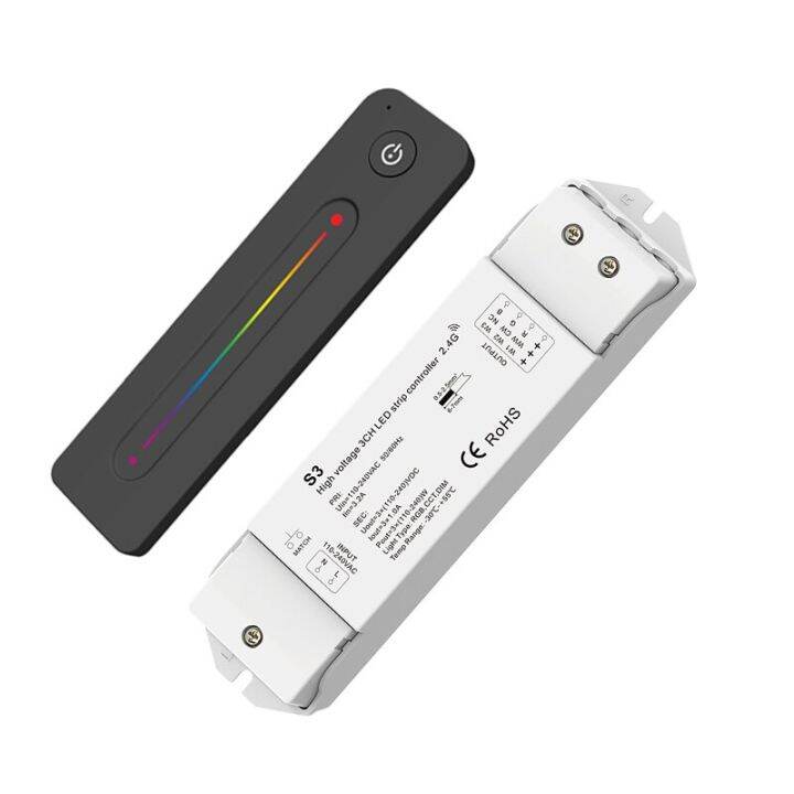 Led RGB Strip Controller AC 110V-240V Input 2.4G RF Wireless remote DC ...