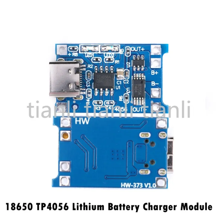 Type-c USB 5V 1A 18650 TP4056 Lithium Battery Charger Module Charging ...