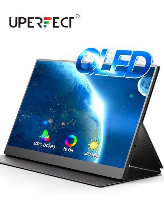 UPERFECT จอภาพแบบพกพา QLED ขนาด15.6นิ้ว100% DCI-P3 10บิต500 Nits USB C ...
