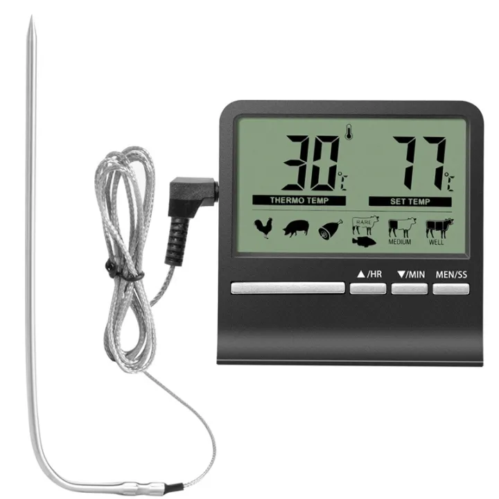 1 Meat Probes Kitchen Oven Meat Backlight Digital Barbecue for Meat ...