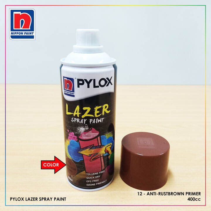 Pylox Lazer Spray Paint Anti Rustbrown Primer PLZ012 400cc | Lazada PH