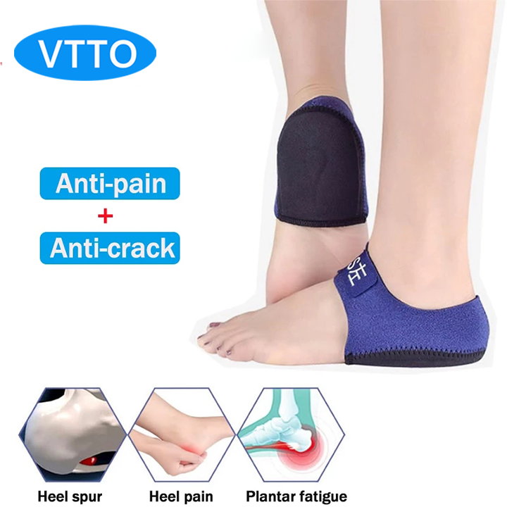 VTTO 1 Pair Back Heel Protective Sleeve Heel Pad Velcro Adjustable Gel ...