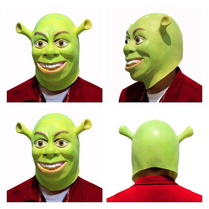 Green Shrek Latex Masks Glove Movie Cosplay Prop Adult Animal Party ...