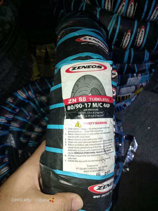 ZENEOS TUBELESS TIRE ZN88 80X90X17 | Lazada PH