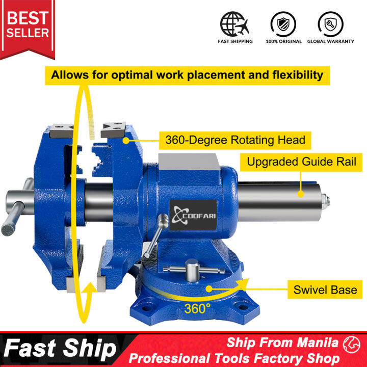 Multipurpose Bench Vise 4in 5in Heavy Duty Ductile Cast Iron With 360 ...