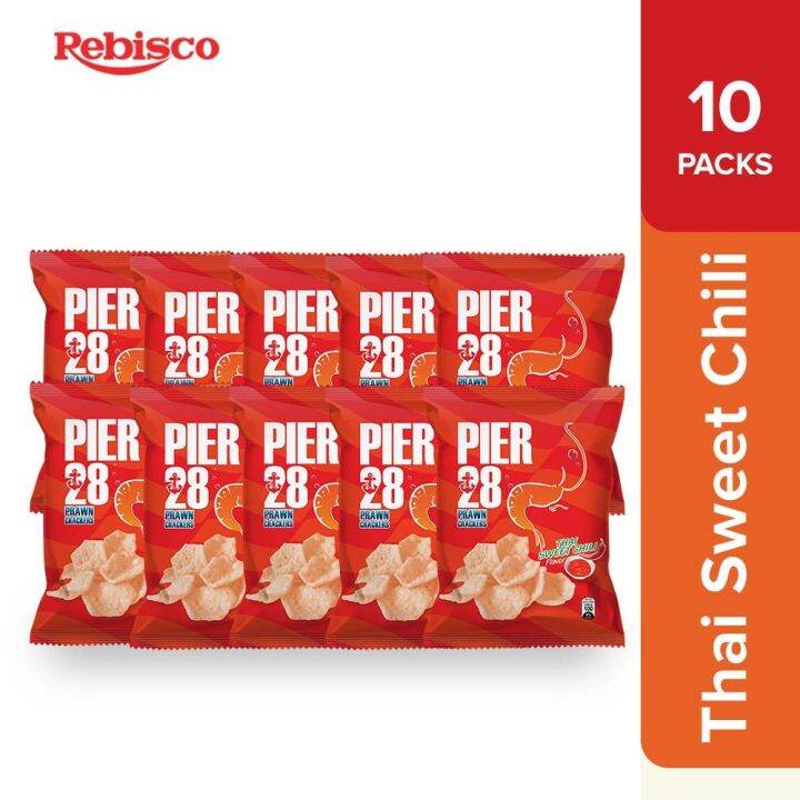 Pier 28 Prawn Crackers Thai Sweet Chili 22g x 10Pcs | Lazada PH