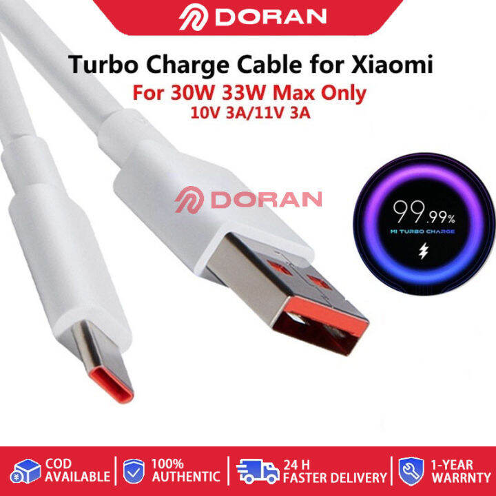 DORAN Original Original Xiaomi cable type c 33w 6A Type-C USB Fast ...
