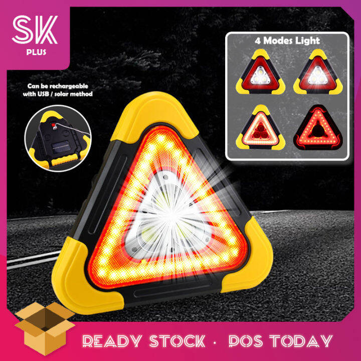 SKPLUS 4 Modes Solar Rechargeable Triangle LED Emergency Light 3 Light ...