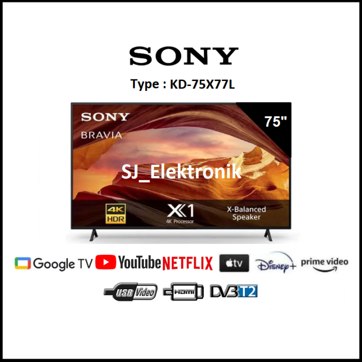 Sony BRAVIA 75 Inch KD 75X77L 4K Ultra HD | LED Google TV - KD-75X77L ...