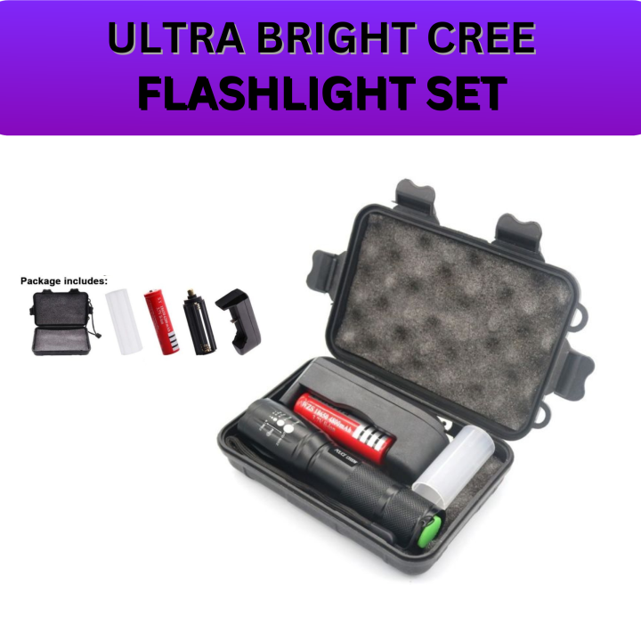High Quality Ultra Bright Cree Led Zoom Long Range Flashlight ...