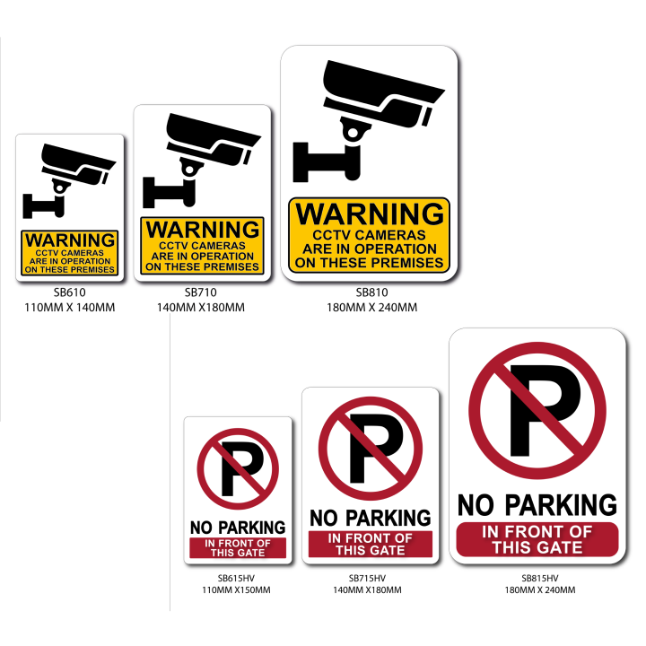 NO PARKING IN FRONT OF THIS GATE SIGN BOARD, WARNING CCTV CAMERAS ARE ...