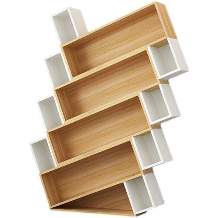LaFloria® Diagonal Bookshelf/Wood Bookshelf/ Slope Design Bookshelf ...