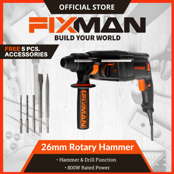 FIXMAN 26mm ROTARY HAMMER 800w | Lazada PH