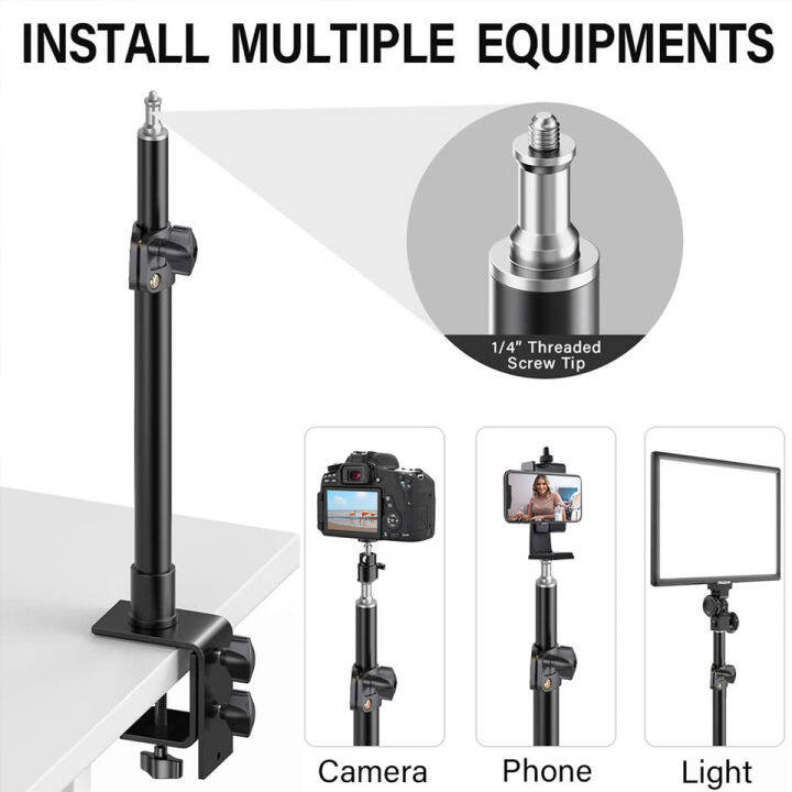 C Tripod Clamp Desk Mount Light Stand with 14" Ball Head Table Fixture ...