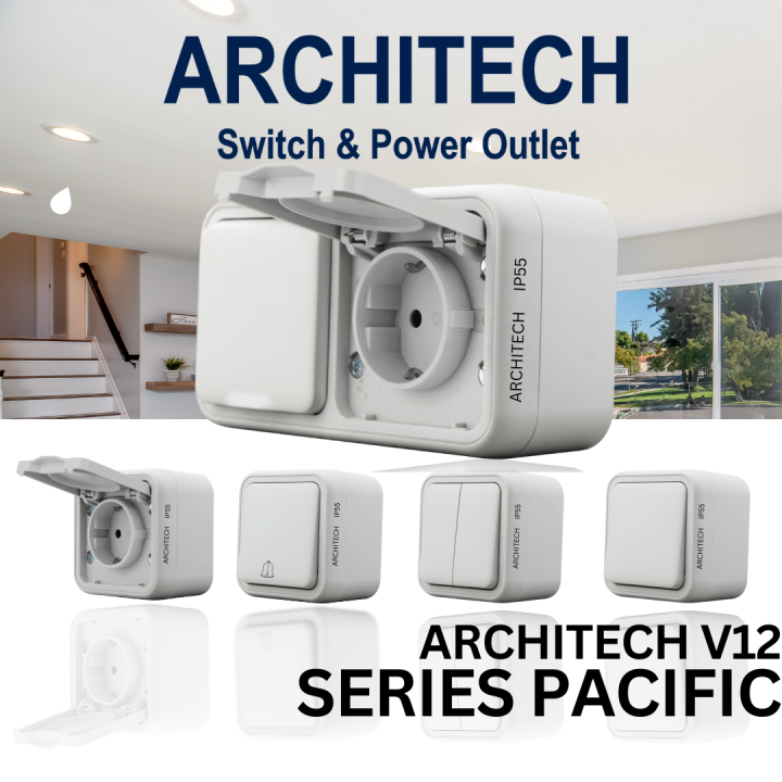 ARCHITECH SAKLAR / STOP KONTAK / OUTDOOR WATERPROOF V12 SERIES PACIFIC / OUTBOW / saklar V12 ...