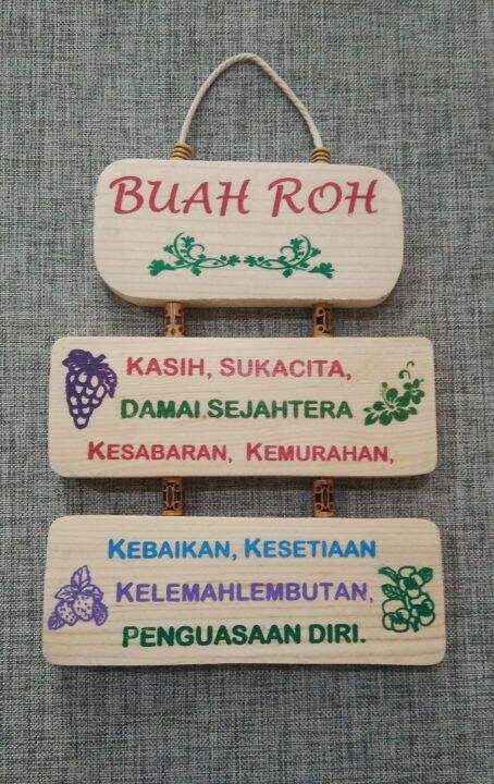 Hiasan Dinding Kayu Rohani - Bermotif Tulisan Buah Roh - TV016 | Lazada ...