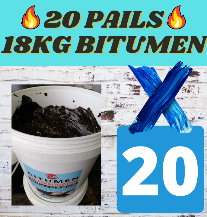 20 PAILS X 18KG (TOTAL 360KG) CAMLUX SUPREME BITUMEN WATERPROOFING ...