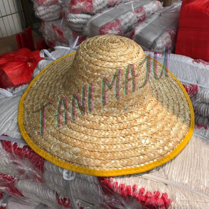 BIGSALES Grass Straw Farmer Hat Cap / Topi Rumput Jerami Petani / Topi ...