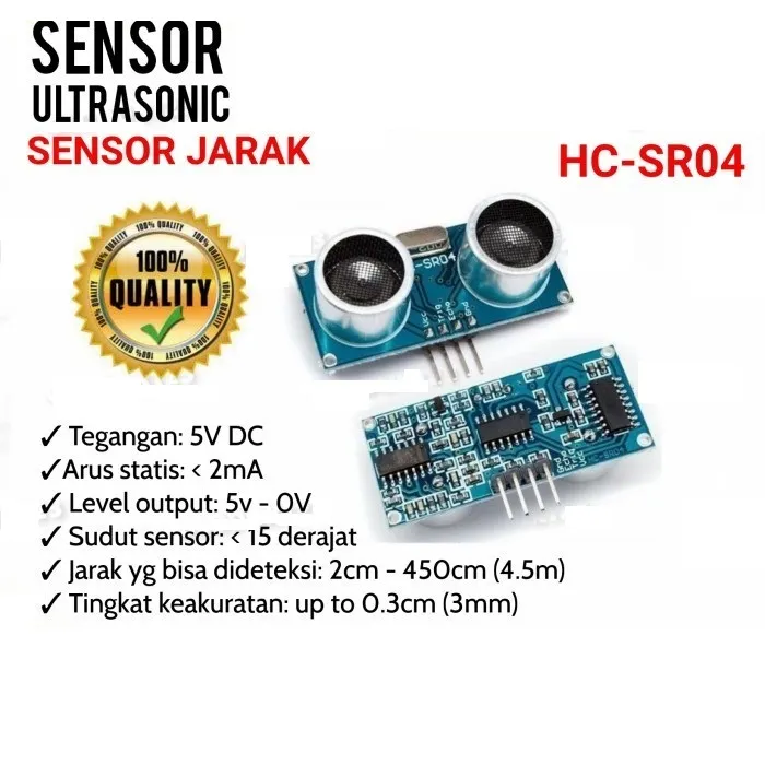 Sensor Jarak Ultrasonik Ultrasonic Distance Measuring Arduino HC SR04 ...