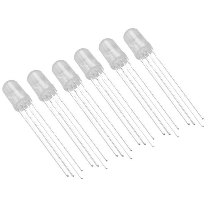 50 Pcs 5mm Round Head Common Cathode RGB Light LED Emitting Diodes ...