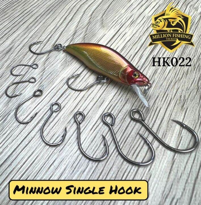 【HK022】Minnow Inline Single Hook High Carbon Steel Mata Kail Popper ...