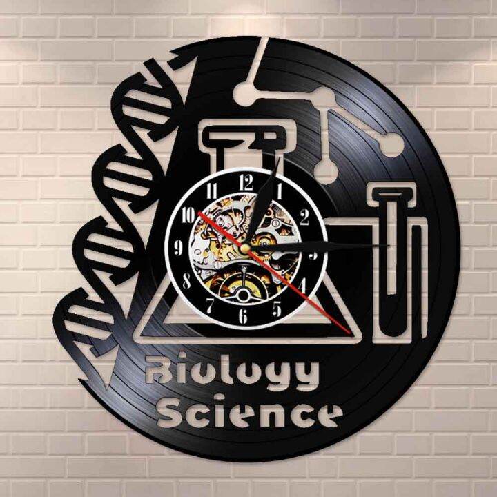 Biology Science Vinyl Record Wall Clock Phd Degree Microscope Chemistry ...